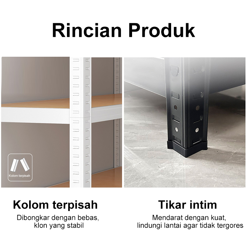 Jual Rak Besi Susun Rak Hitam Rak besi siku 6 susun Rak Serbaguna 120* ...