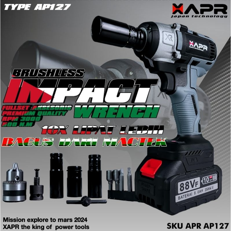 Jual APR Impact Wrench Jumbo 99V 1800nm Mesin Pembuka Baut Ban Mobil ...