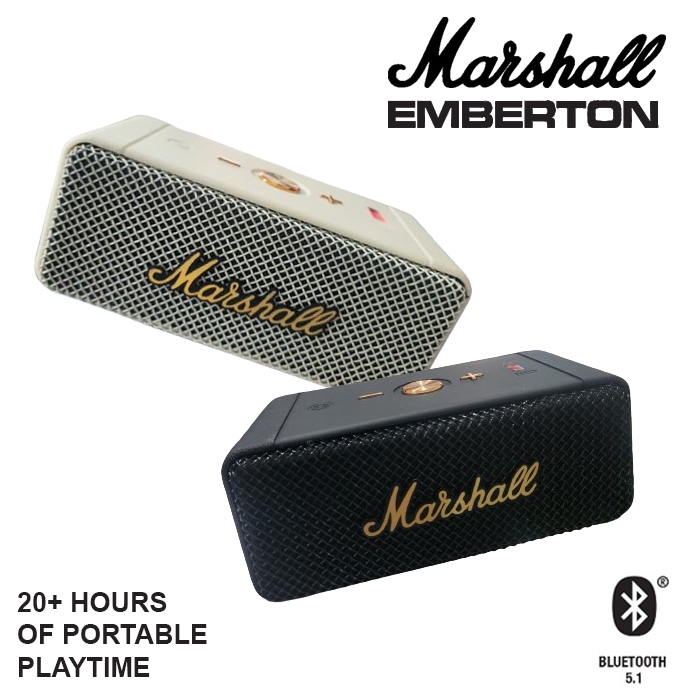 Jual Speaker Bluetooth Portable Marshall Emberton - Super Bass | Shopee ...