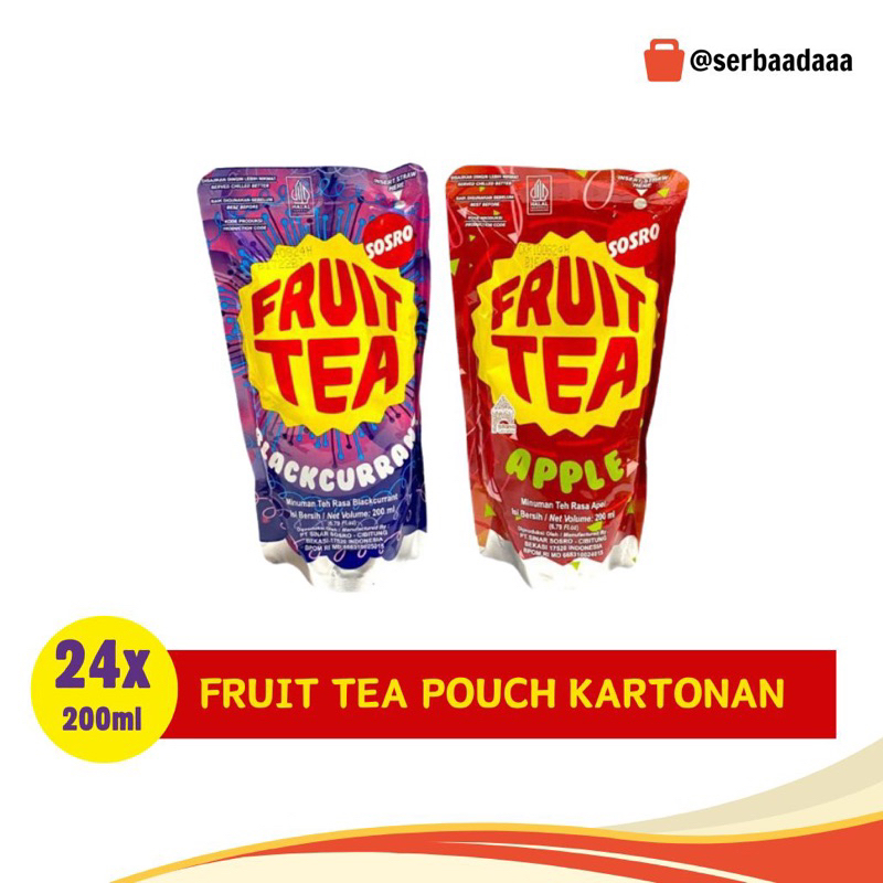 Jual FRUIT TEA POUCH MINUMAN TEH RASA BUAH 1 DUS ISI 24pcs 200ml ...