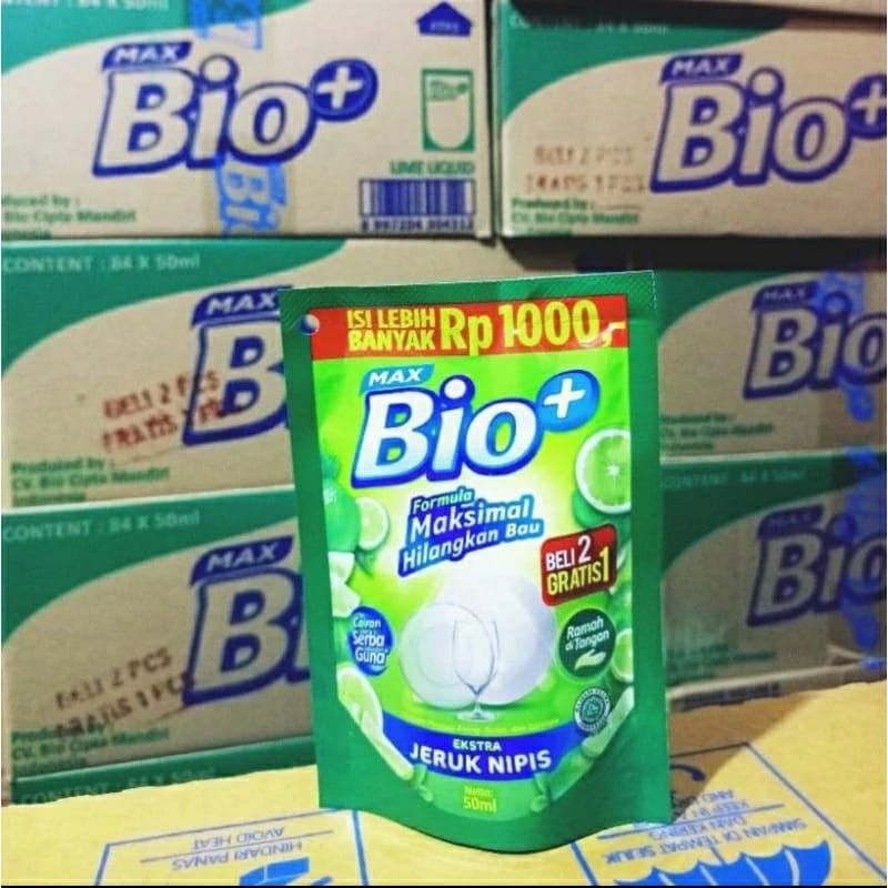 Jual Bio Max Sabun Cuci Piring 50 ml Extra Jeruk Nipis | Shopee Indonesia