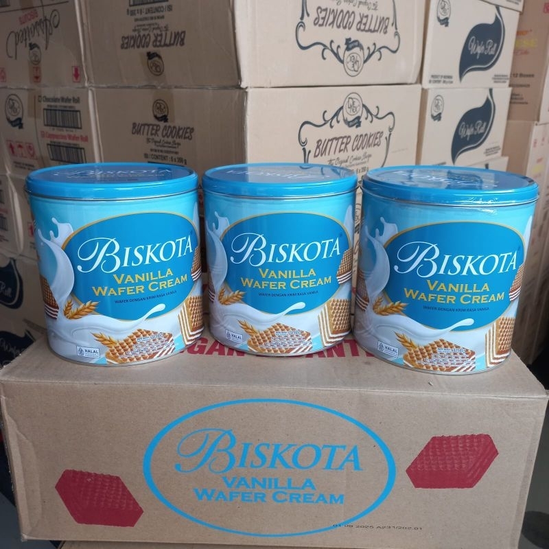 Jual Biskota wafer cream 300 gram 1 dus isi 6 kaleng | Shopee Indonesia