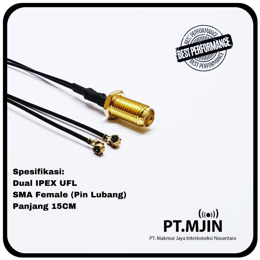 Jual Kabel Pigtail Dual IPEX UFL ke SMA Female Panjang 20CM | Shopee ...