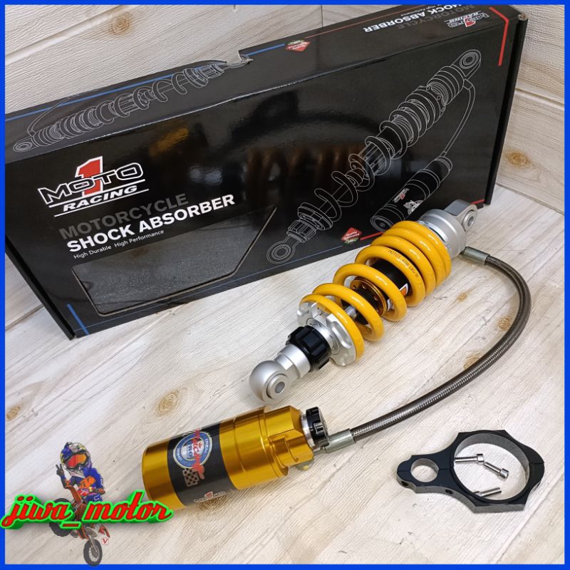 Jual monoshock moto 1 racing ninja 150 R dan RR tabung pisah yellow | Shopee Indonesia