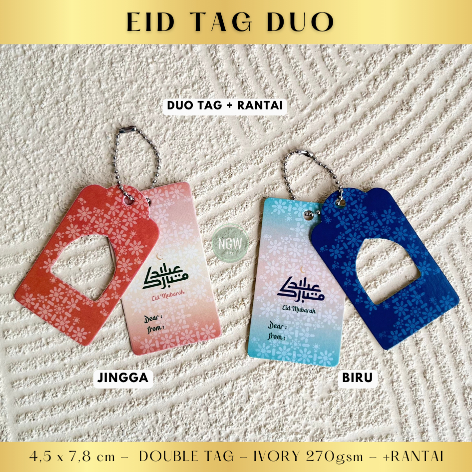 Jual EID TAG DUO kartu lebaran tag 4,5 x 7,8 cm + rantai ecer | Shopee ...