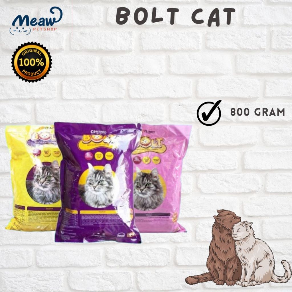 Jual BOLT CAT 800 GRAM - PAKAN KUCING KERING - BEST SELLER | Shopee ...