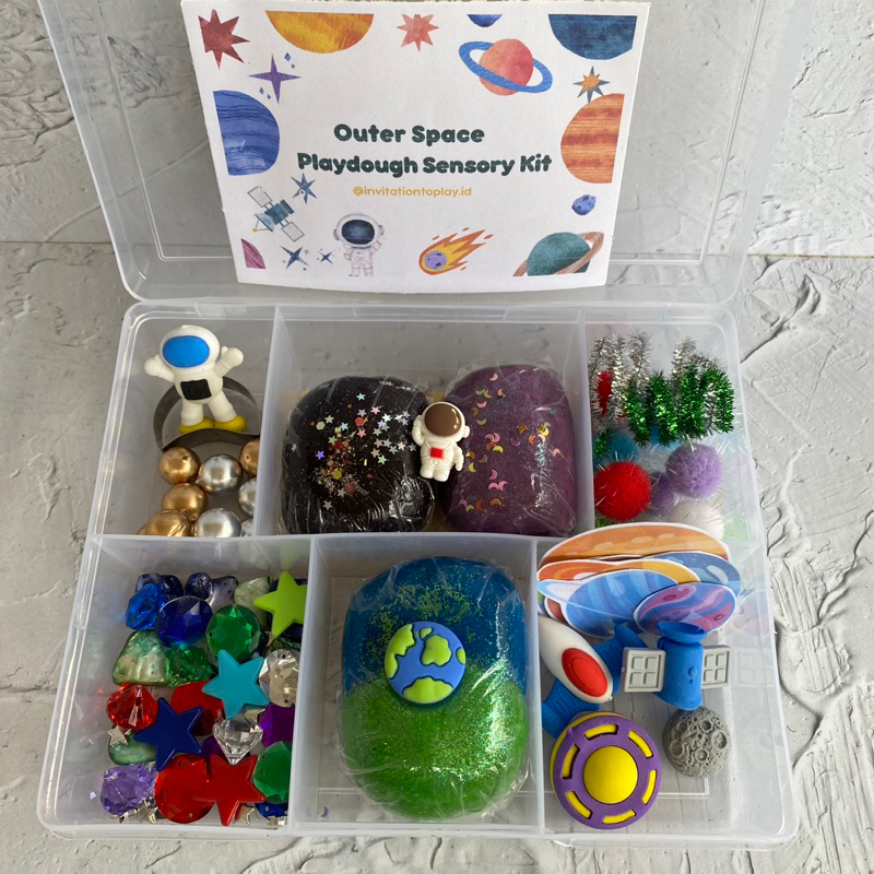 Jual Playdough Kit Outer Space / Outer Space Sensory Play / Playdough Set Astronot & Planet ...
