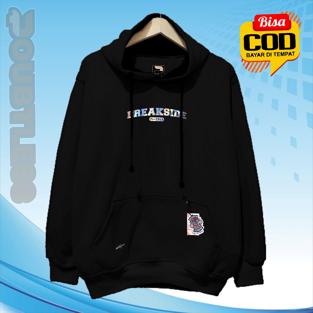 Jual Hoodie Sweater Pria Distro Warna Hitam BREAKSIDE HOLOGRAM Motif ...