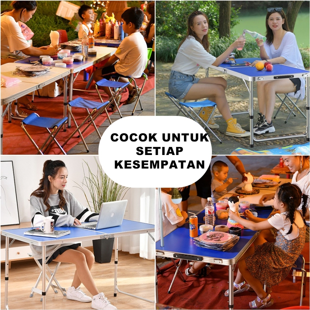 Jual MEJA LIPAT PORTABLE MEJA FLIPPER 120X60 BONUS 2 KURSI / MEJA KERJA ...