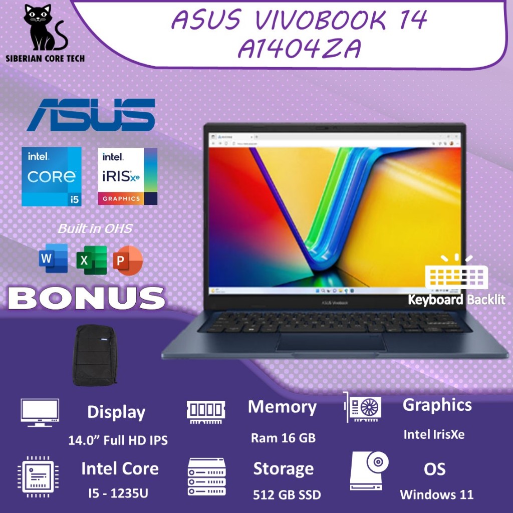 Jual ASUS VIVOBOOK 14 A1404VA INTEL I5 1334U RAM 16GB | 512SSD W11+OHS ...