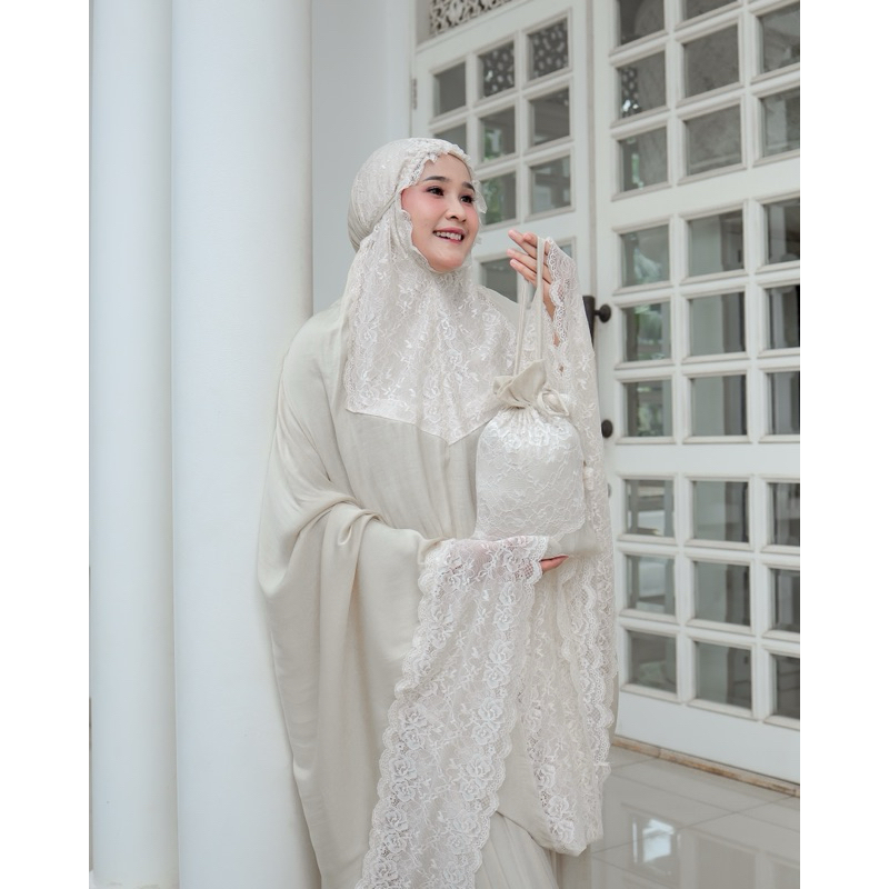 Jual MUKENA ZARRA SILK PREMIUM POLOS RENDA SEDADA MEWAH ADEM LEMBUT ...