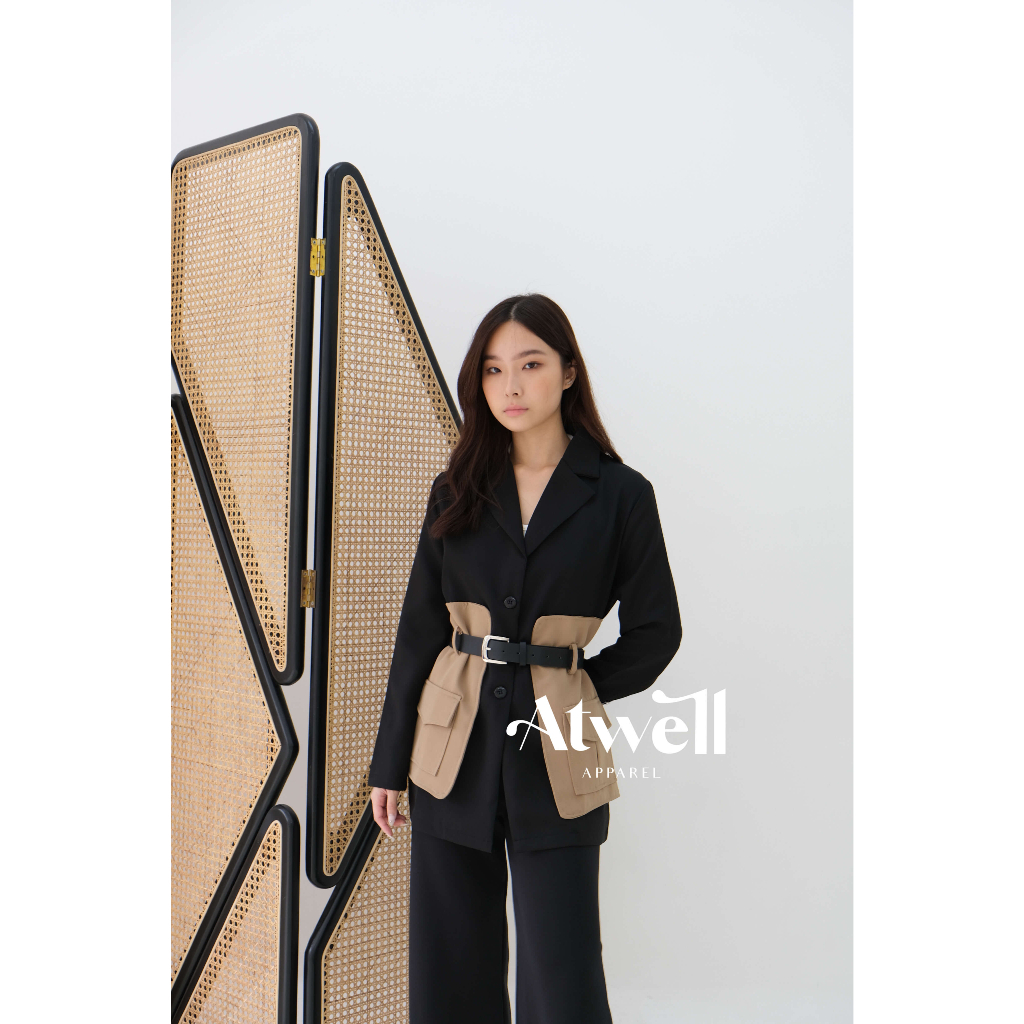 Jual Ash Blazer with belt | Shopee Indonesia