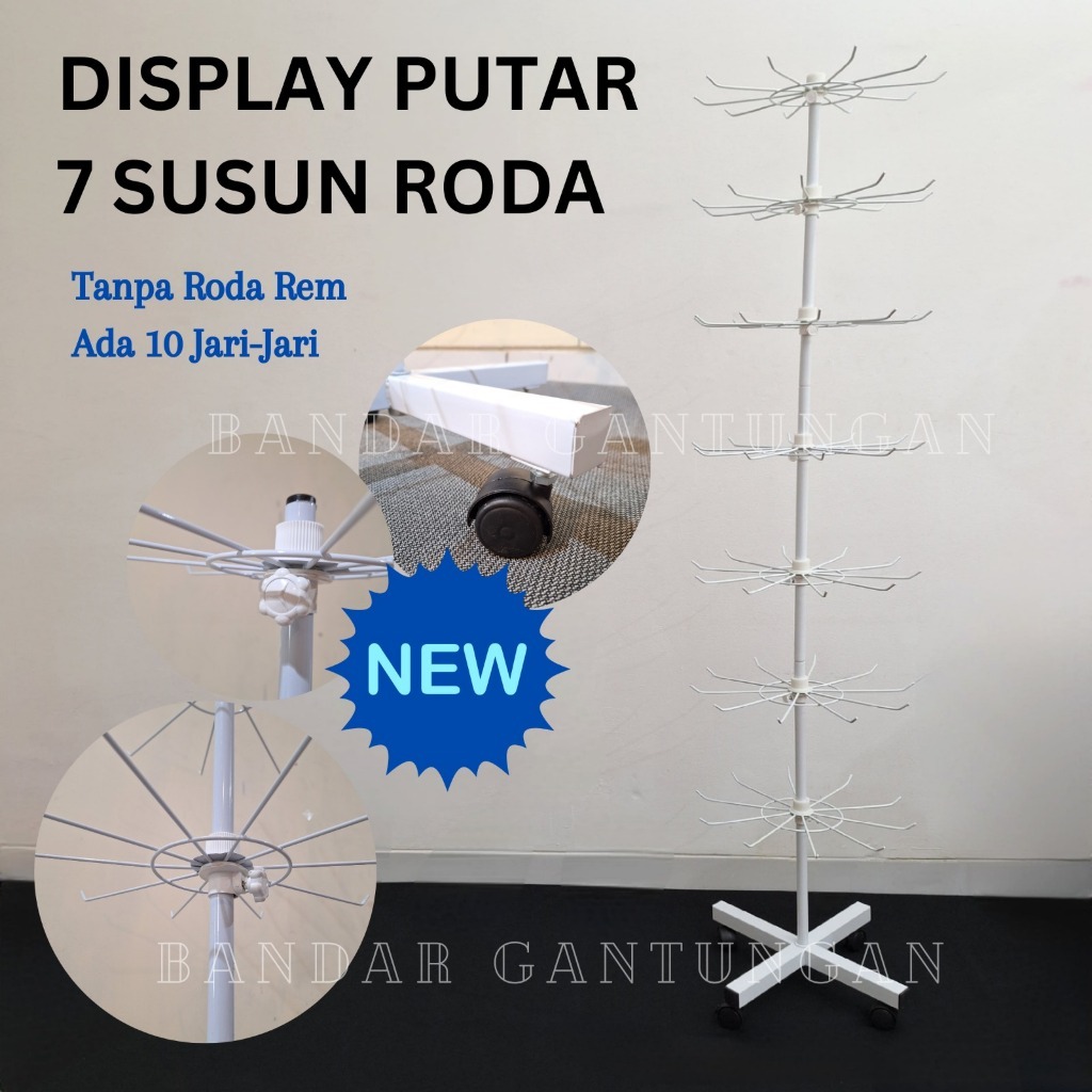 Jual Rak Display Putar Matahari 7 susun Roda Dan 10 Jari Jari gantungan ...