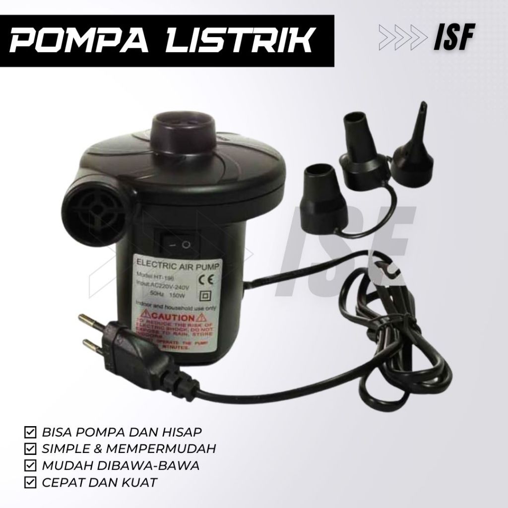 Jual Pompa Listrik Kasur Angin Kolam Electric Air Pump / Vacuum Portable | Shopee Indonesia