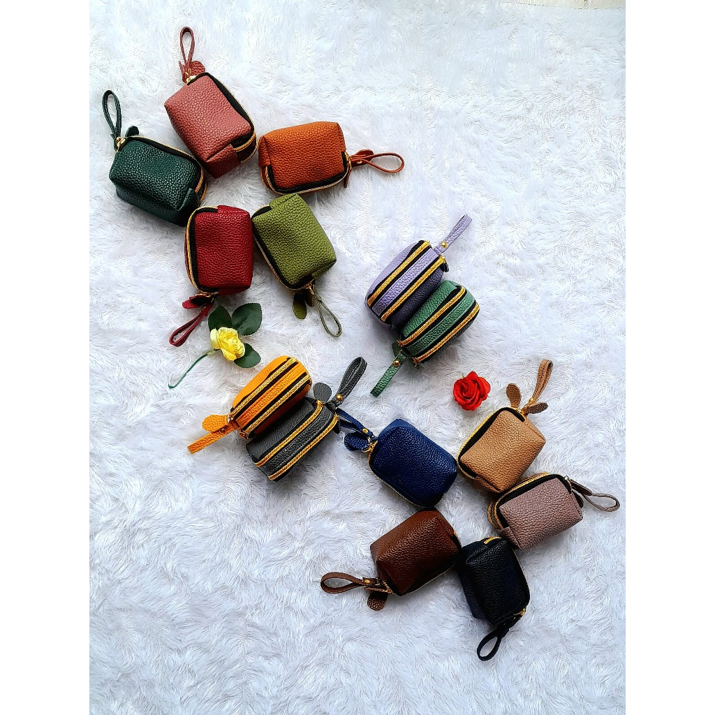 Jual Dompet Wanita Mini Koin Bahan Kulit Jeruk Papirut 2 resleting ...