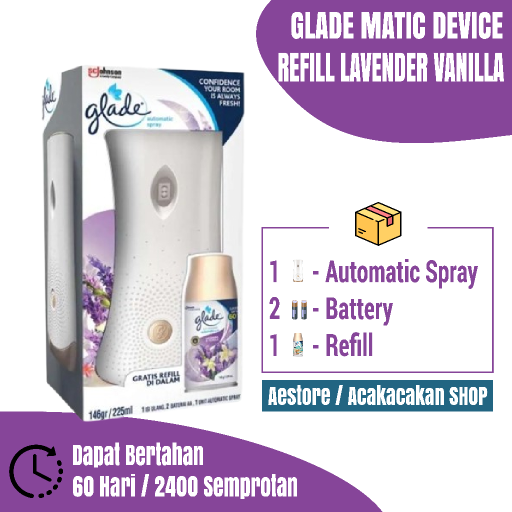 Jual Glade Matic Device + Refill Lavender & Vanilla - Matic+Device | Shopee Indonesia