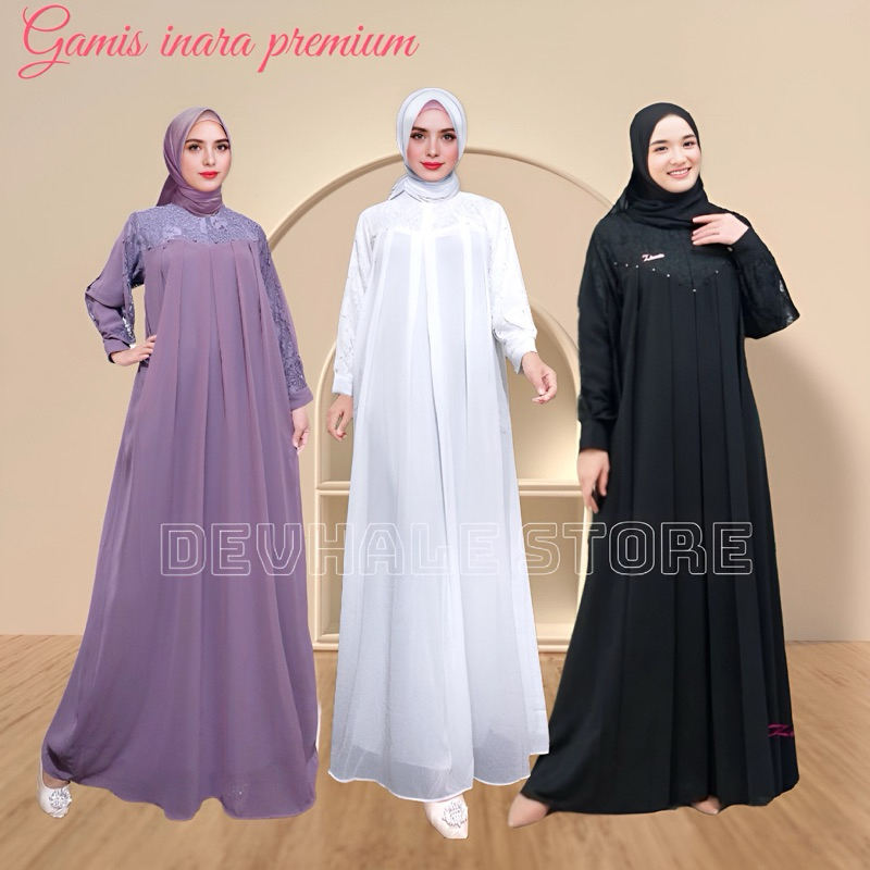 Jual INARA MOM PREMIUM SET KHIMAR DOBLE BURKAT/GAMIS LEBARAN DEWASA 2024 PLUS PASMINA/DRESS ...
