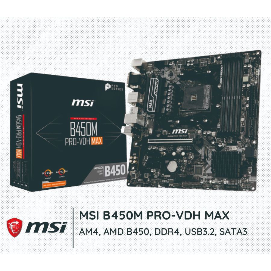 Jual Motherboard MSI B450M Pro VDH MAX | AM4, AMD B450, DDR4, USB3.2 ...