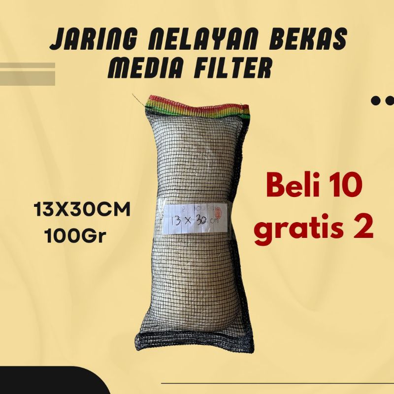 Jual jaring bekas nelayan media filter ukuran 13x30 | Shopee Indonesia