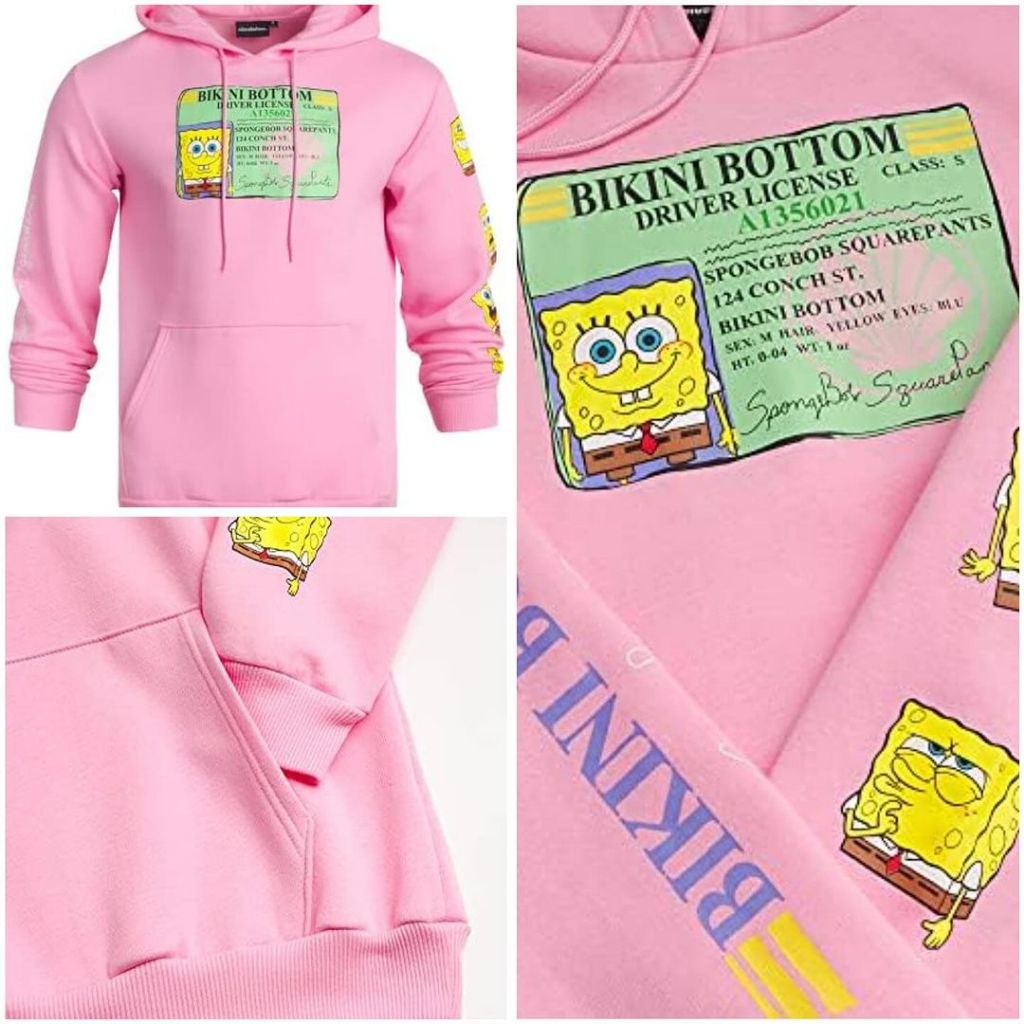 Jual RC366 Nick Spongebob Id-Card Pink Hoodie A4 | Shopee Indonesia