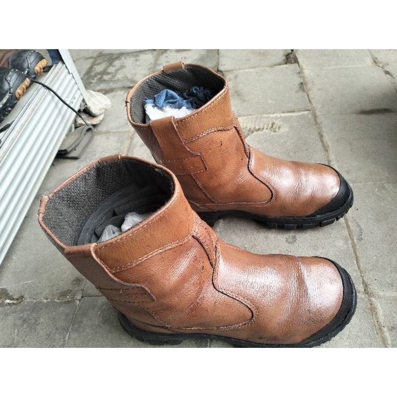 Jual sepatu safety panjang kulit Kings 40 second | Shopee Indonesia