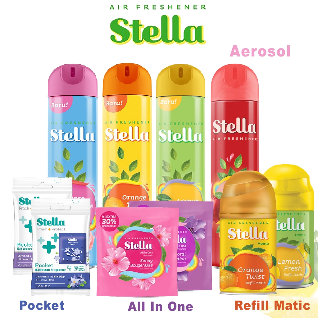 Jual Stella Aerosol All In One Apple/Orange/Lemon/Rose Stella Matic ...