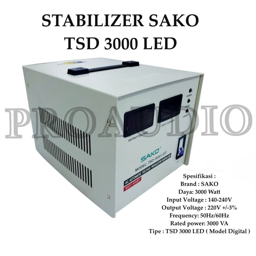 Jual Stabilizer Listrik SAKO TSD 3000 VA LED Digital Original | Shopee ...