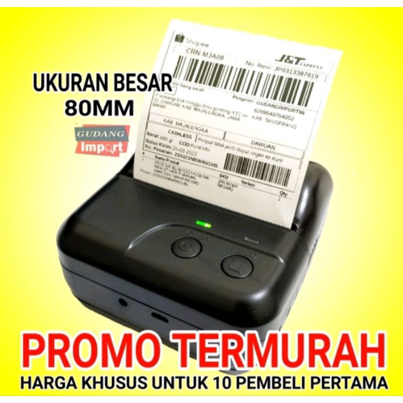 Jual PRINTER BLUETOOTH THERMAL CETAK RESI 80 MM UKURAN BESAR | Shopee ...
