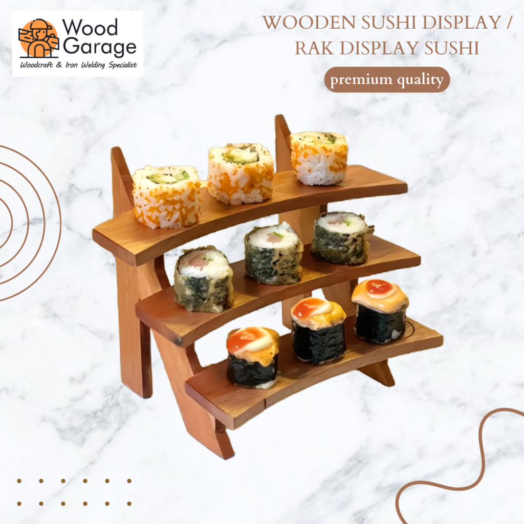 Jual Wooden sushi display / Rak display sushi kayu aesthetic | Shopee ...