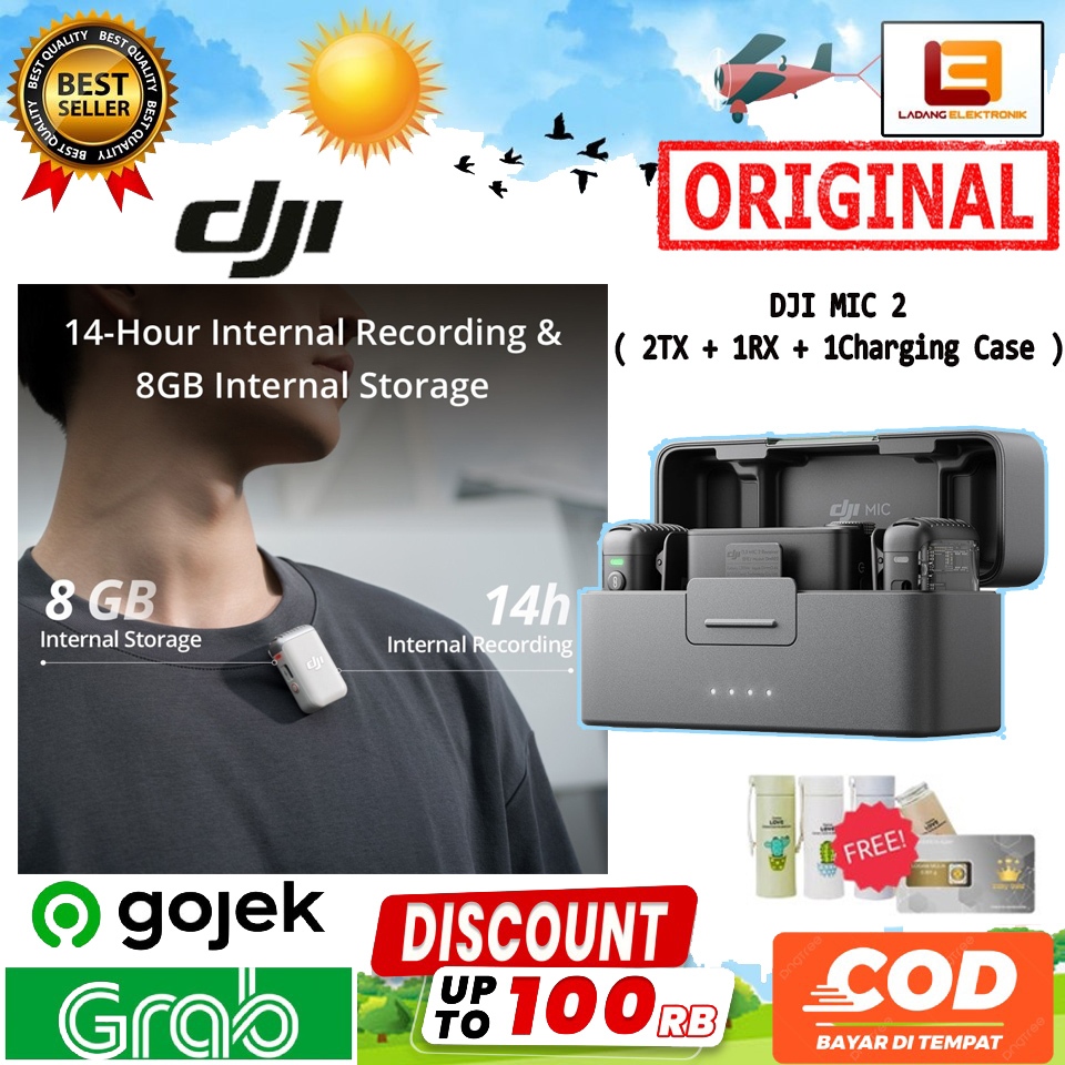 Jual DJI Mic 2 (2 TX + 1 RX + Charging Case) Microphone Wireless ...
