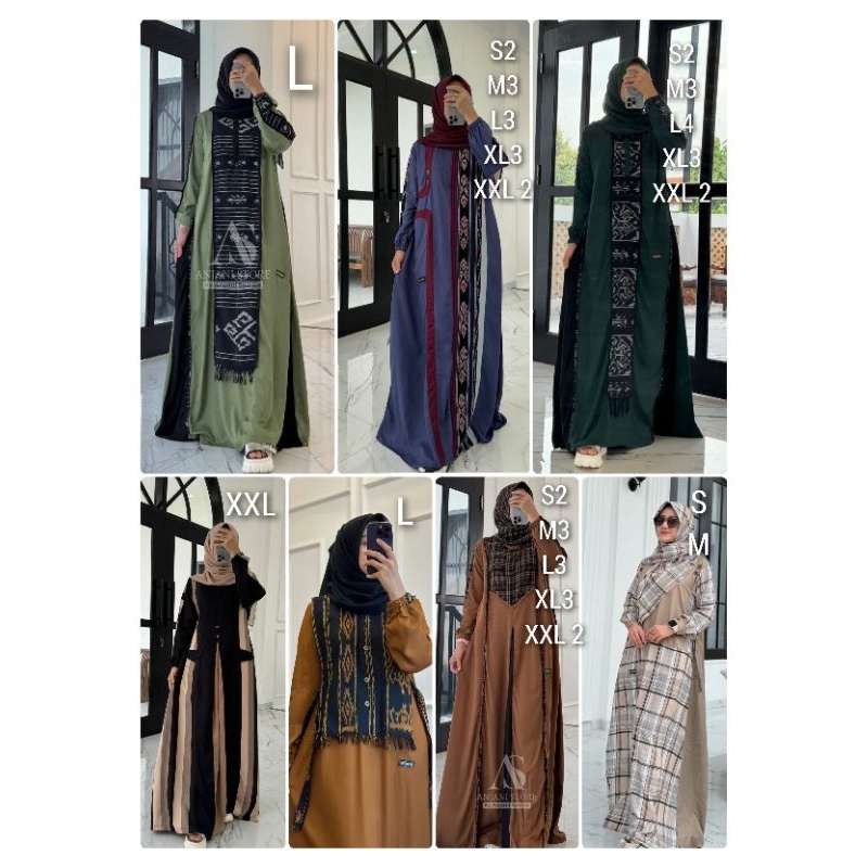 Jual dress gamis Anjanistore twil mix etnik troso set hijab kotak ...