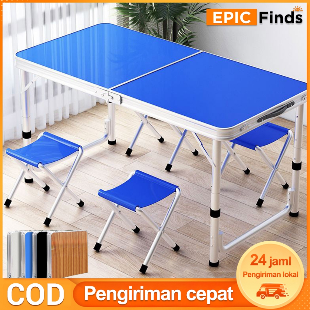 Jual Epic Finds Meja Lipat Koper 4 Kursi, Flipper Table Meja Makan Lipat Set Koper Camping ...