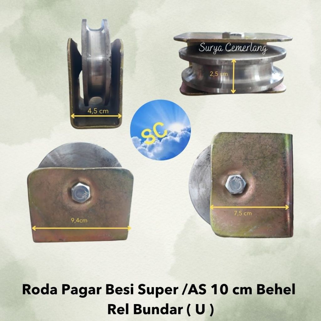 Jual Roda Pagar Besi Super/AS 10 cm Behel - Rell Bundar (U) | Shopee ...