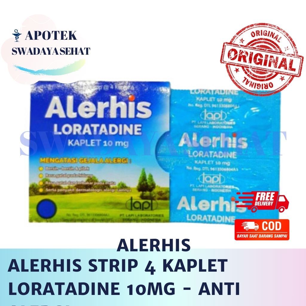Jual ALERHIS Strip 4 Kaplet - Obat Anti Alergi Gatal Bengkak Merah ...