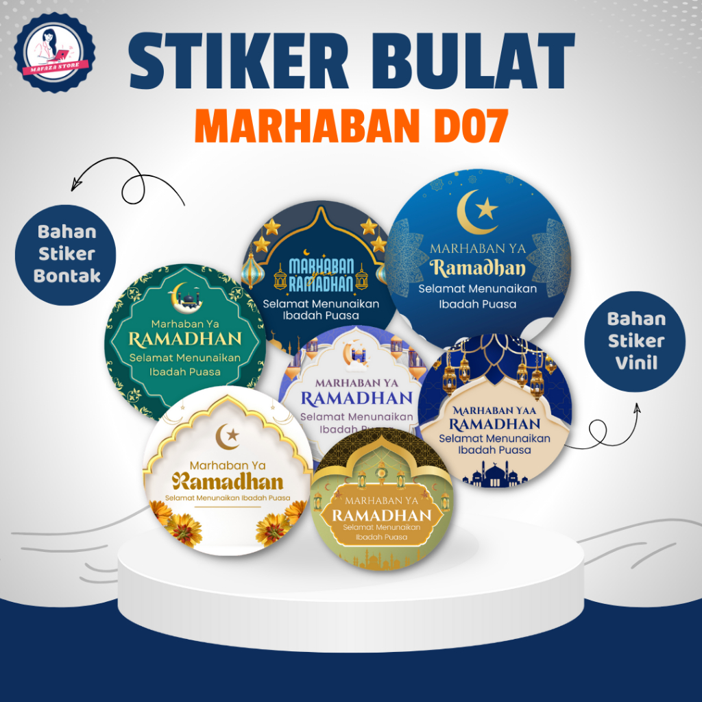 Jual PART 2 Stiker bulat ramadhan / idul fitri sticker kue hiasan ...