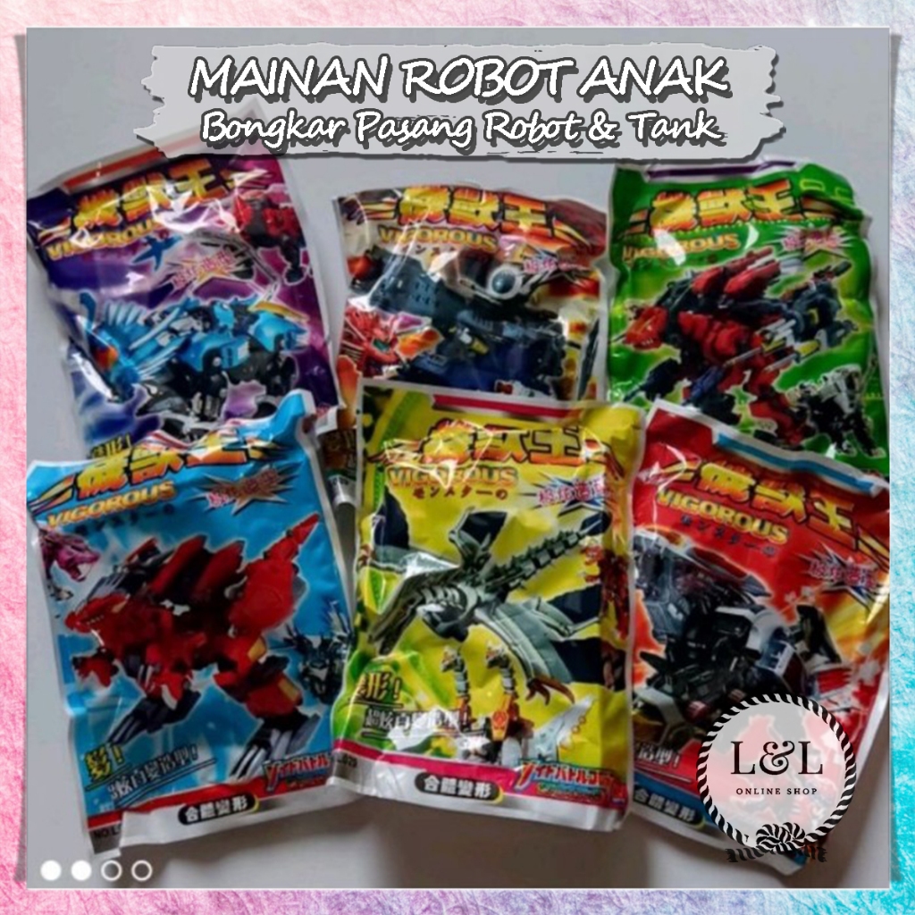 Jual Mainan Anak Bongkar Pasang Robot Foil Mainan Bricks Rakit Murah ...