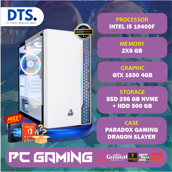 Jual PC Gaming Render | i5 10400F | GTX 1650 4GB | RAM 16GB | NVME 256GB | Shopee Indonesia