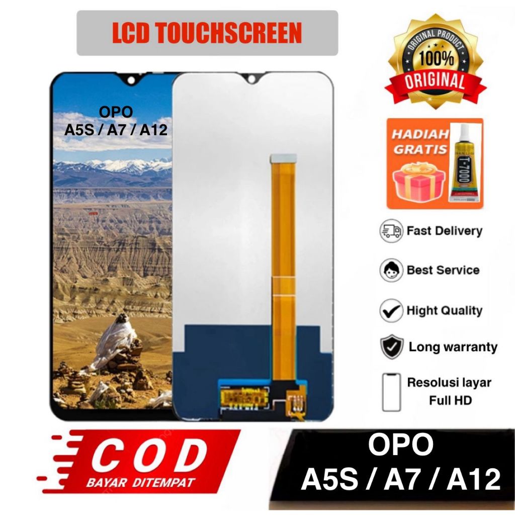 Jual LCD TOUCHSCREEN OPPO A5S/A7/A12 FULLSET ORIGINAL + LEM | Shopee Indonesia