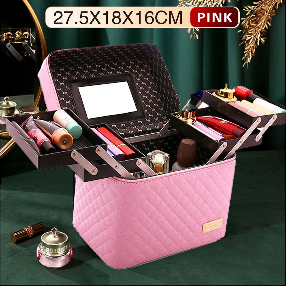 Jual Kotak kosmetik / Tempat Make Up / Beauty Case/4 Tingkat Mewah ...