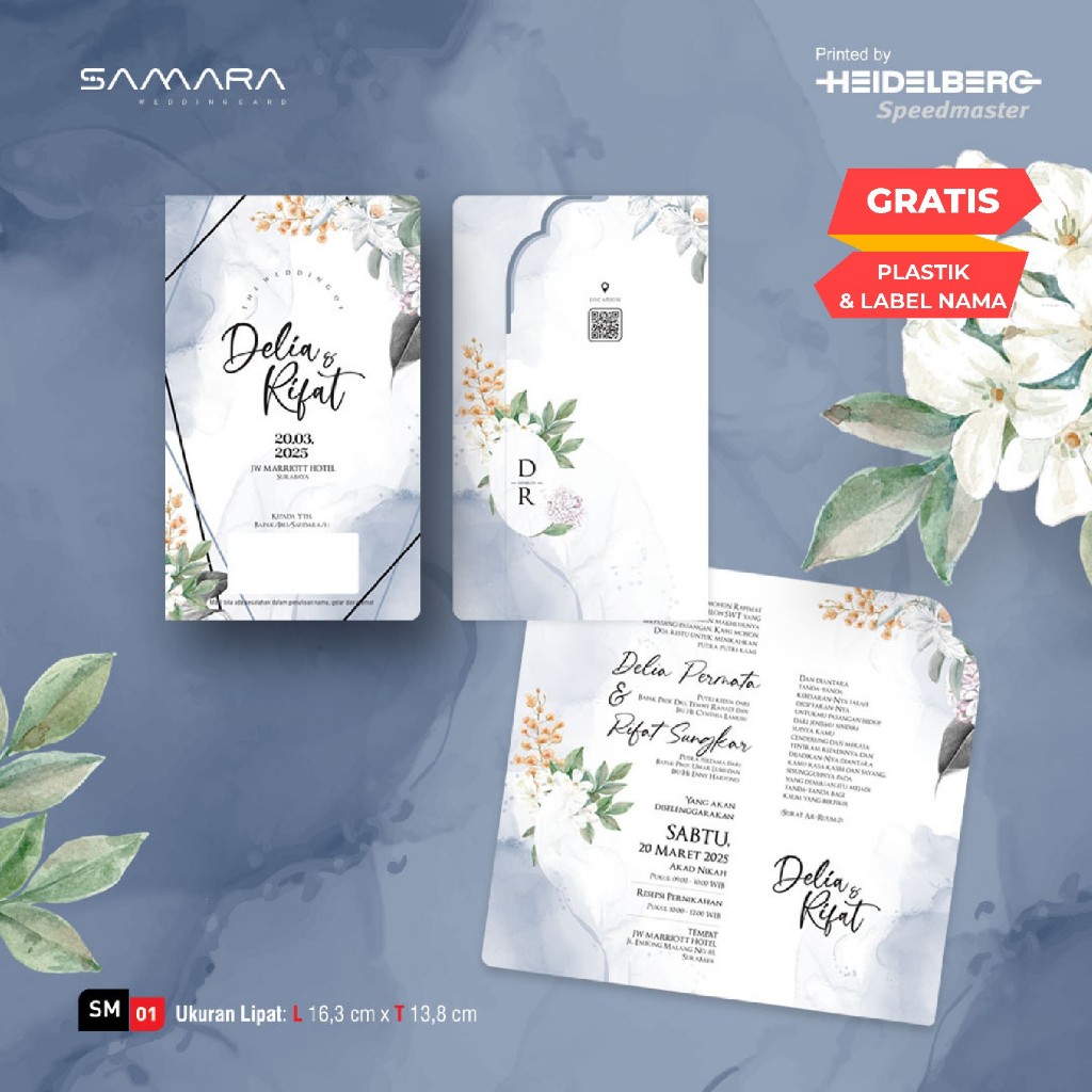 Jual Undangan Pernikahan Desain Kekinian Samara 01 | Undangan ...