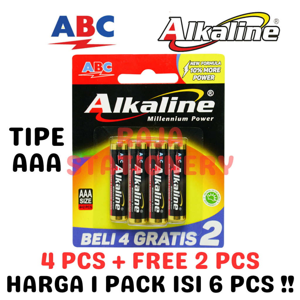 Jual ABC Battery AAA Small Baterai ABC Alkaline Batre AAA Batre A3 LR03 ...
