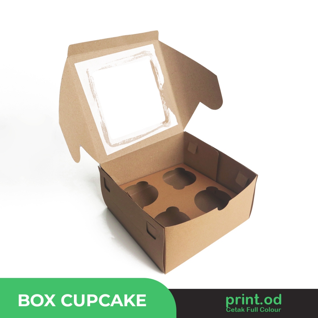 Jual Print.od I Box Cupcake Isi 4 - Ukuran 17x17x9 cm - Box Lubang 4 ...