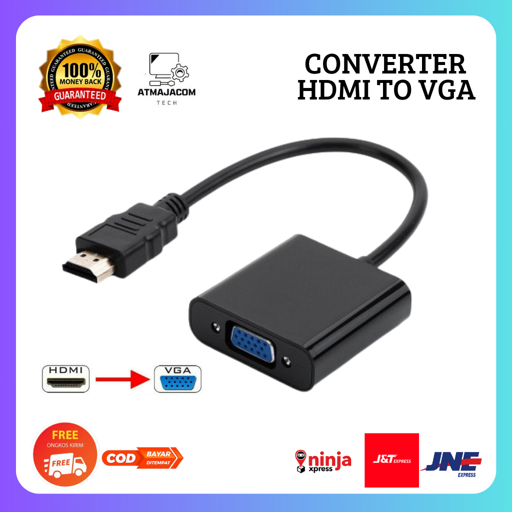 Jual CONVERTER HDMI TO VGA - KABEL KONVERTER HDMI TO VGA - HDMI TO VGA CABLE | Shopee Indonesia