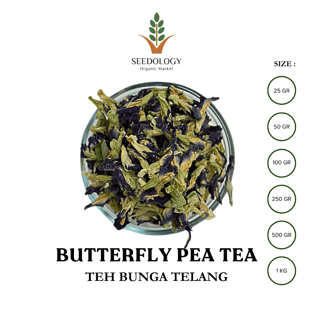 Jual Teh Bunga Telang 100gr - Butterfly Pea Tea / Organik / Tisane ...