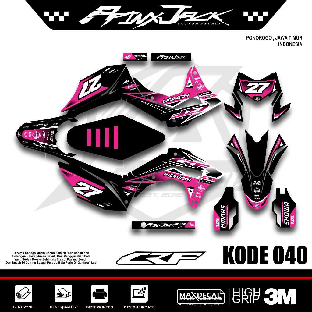 Jual Sticker decal CRF 150 l full body kode 040 / decal crf 150 l ...