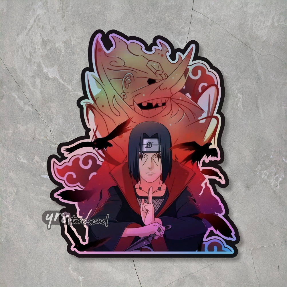 Jual Sticker Anime Hologram Uciha Itachi X Susano Sticker case hp ...