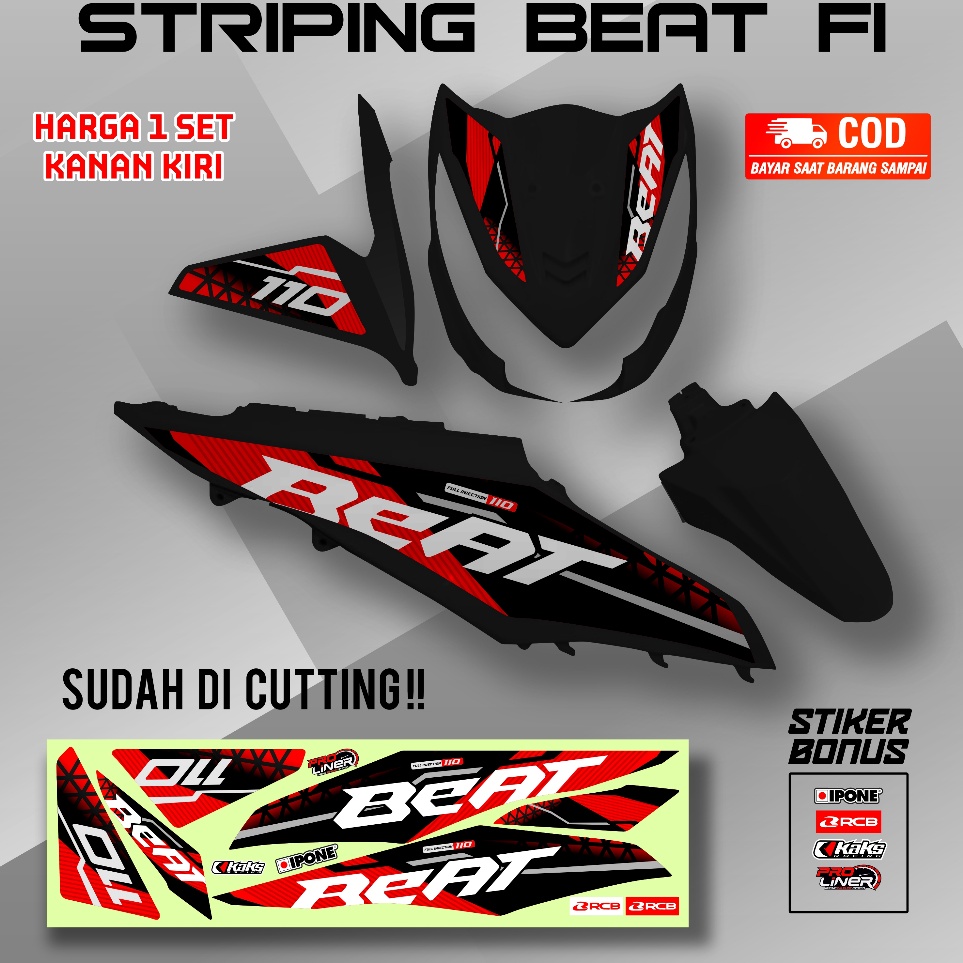 Jual Gaya Futuristik STRIPING BEAT FI STRIPING BEAT STIKER BEAT ...