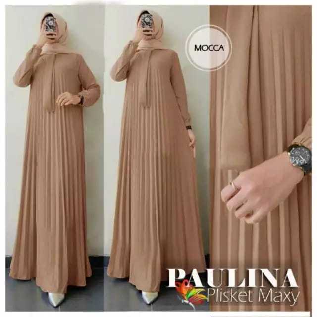Jual GAMIS PLISKET PAULINA JUMBO MAYUNG / GAMIS PLISKET TALI PITA LEHER ...