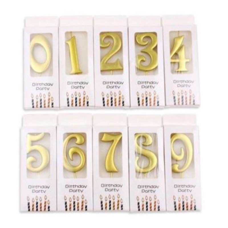 Jual Lilin angka / lilin ulang tahun elegant BESAR / jumbo Gold ...