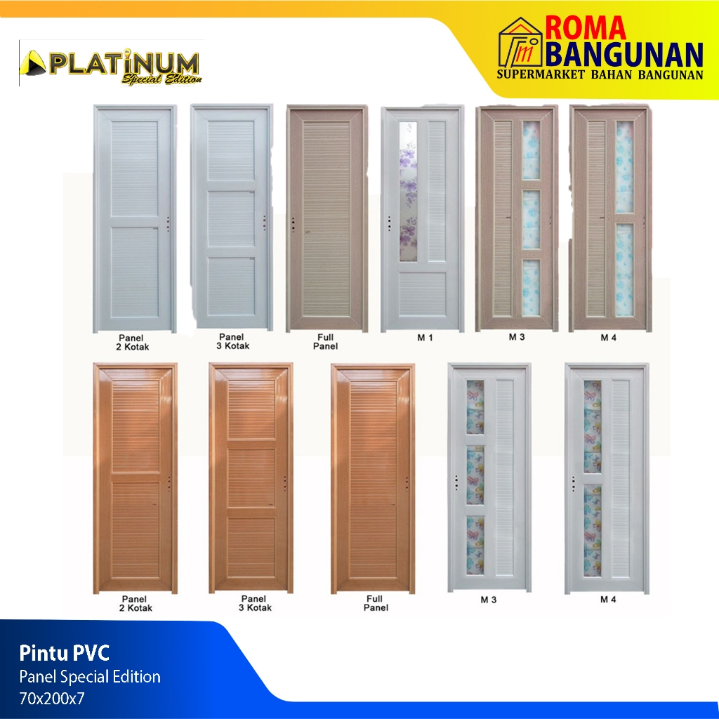 Jual Platinum Pintu Kamar Mandi / Pintu Toilet PVC aluminium minimalis 70X200 | Shopee Indonesia